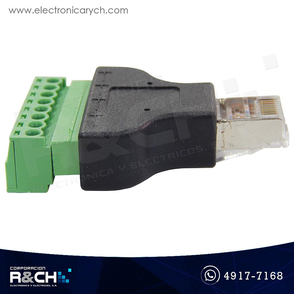 AD-RJ45M Adaptador Jack Macho RJ45 a Bornera 8 Pin | Electronica R&CH